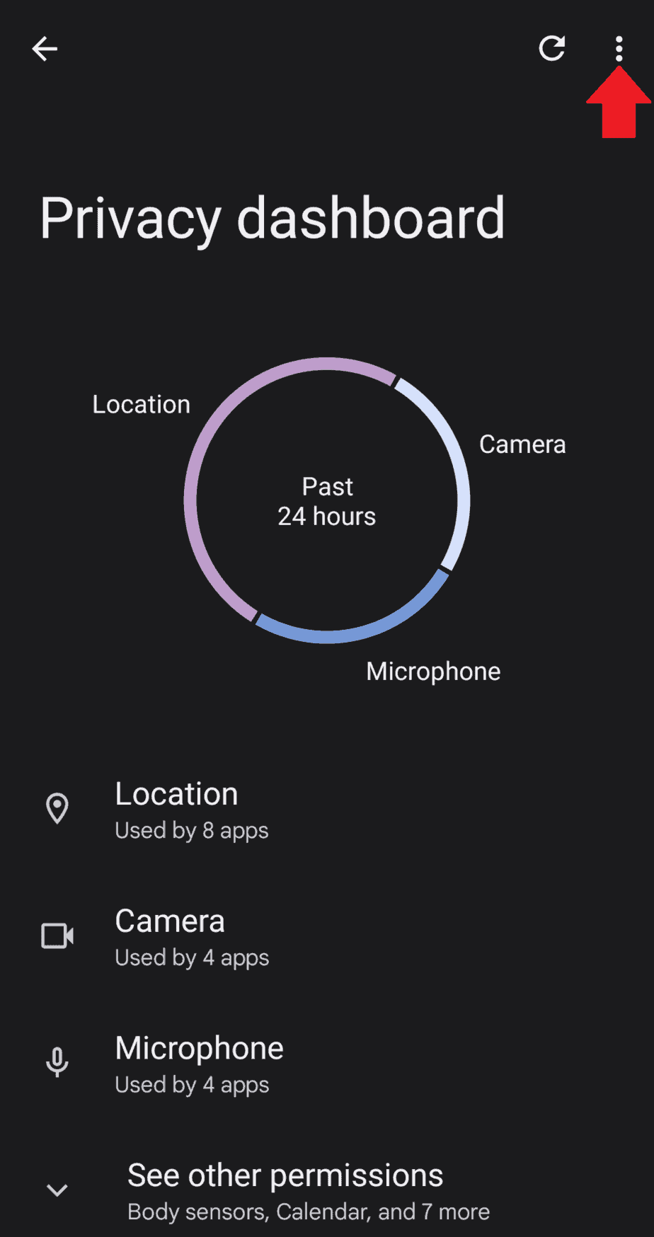 How to access privacy dashboard in Android 12