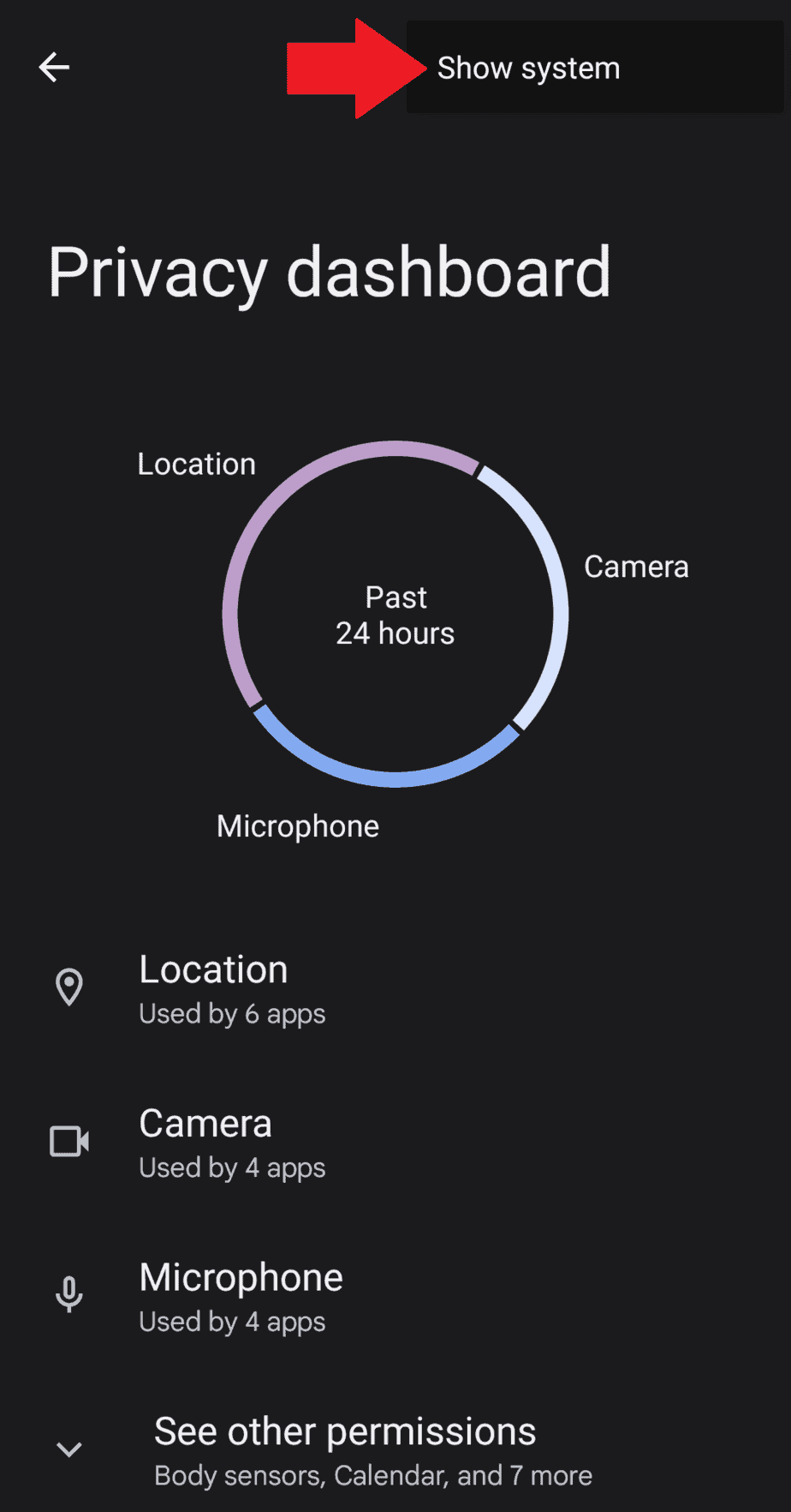 How to access privacy dashboard in Android 12