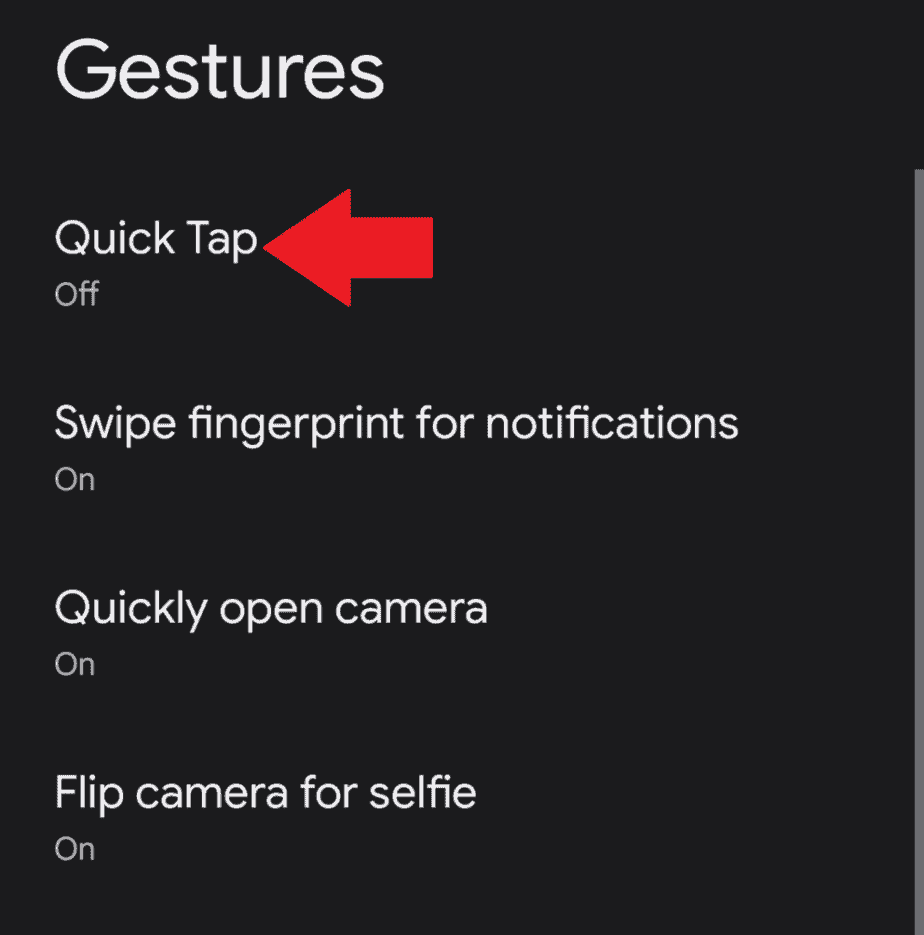 How to setup Quick Tap Gesture on Android 12